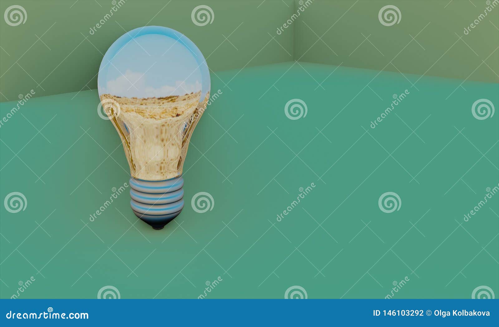 Light Bulb, Concept of Ideas and Innovations, 3D Rendering Stock ...
