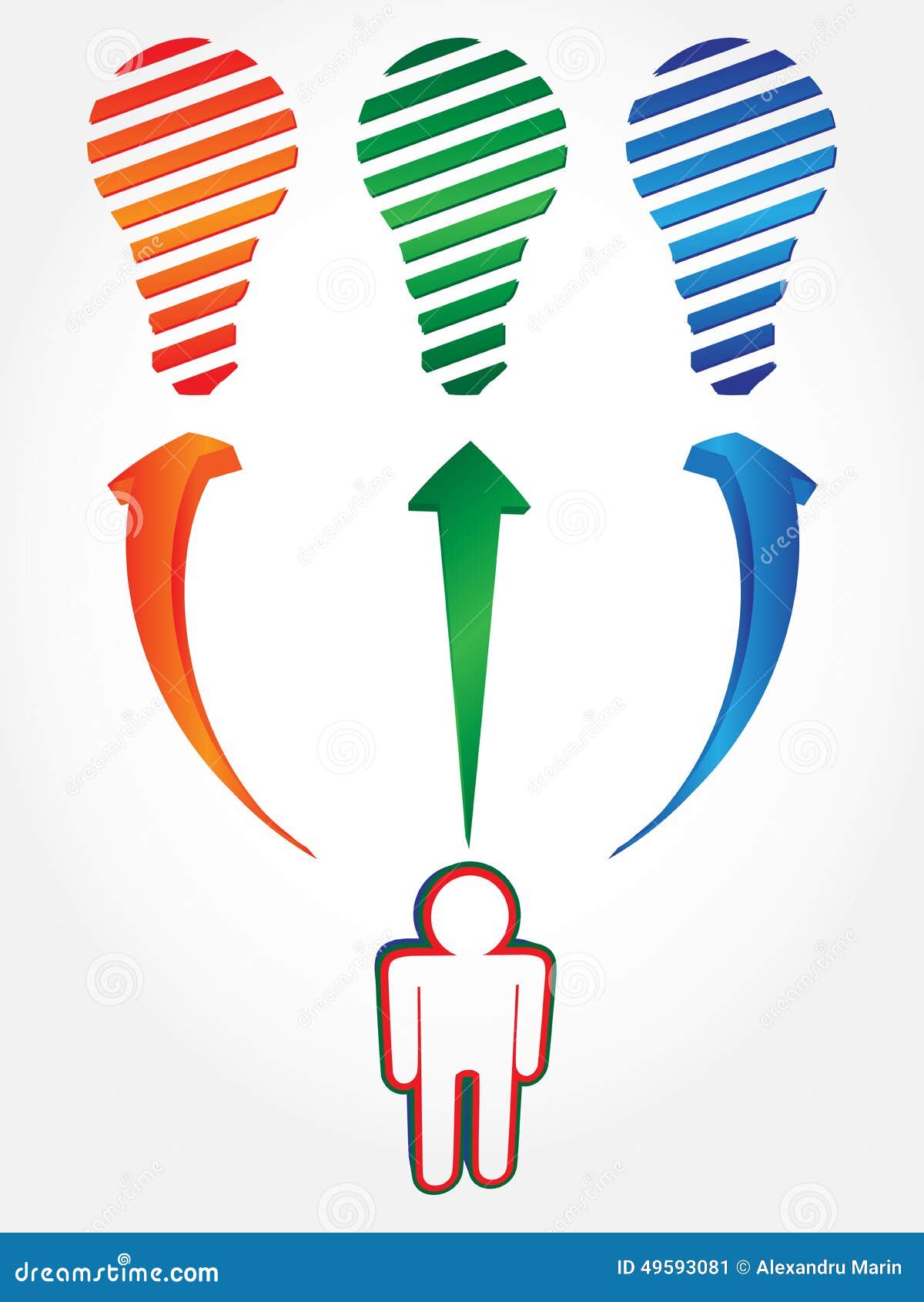 Light Bulb Concept in Three Colors Stock Vector - Illustration of human ...