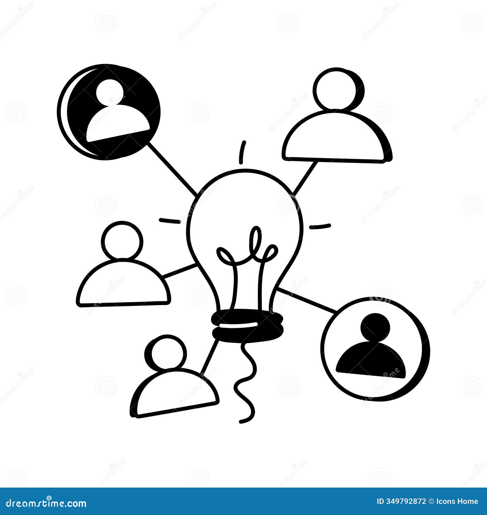 A Light Bulb Connecting People, Symbolizing Collaborative Thinking in ...