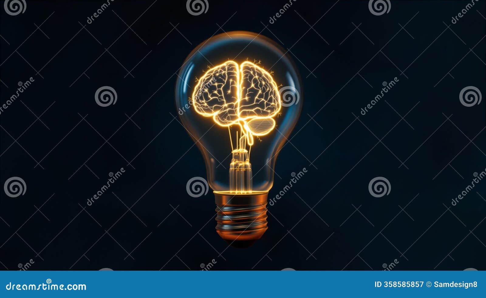 A Light Bulb Containing a Brain, Representing Innovative Ideas and ...