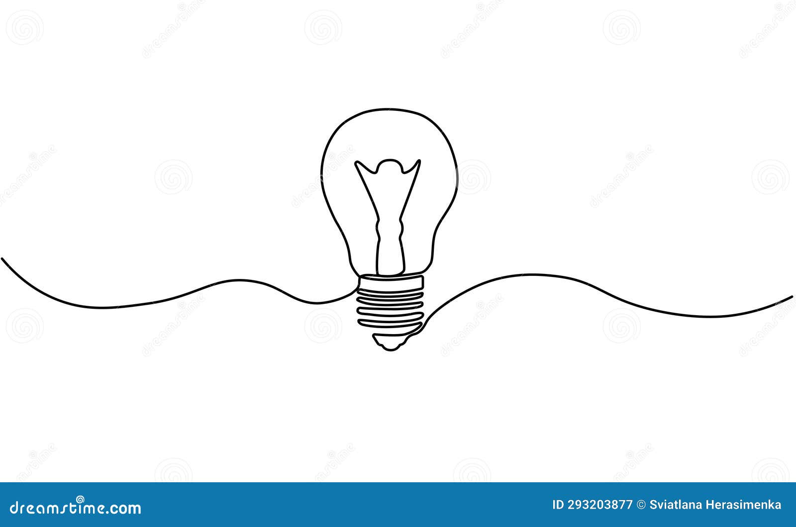 Light Bulb Continuous Line. Vector Illustration Stock Illustration ...