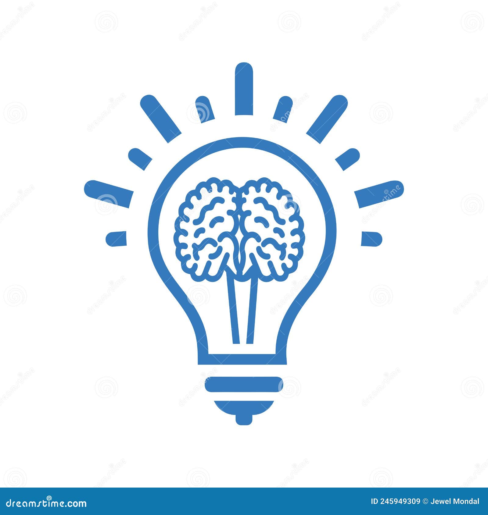Light Bulb, Creative, Creativity Icon. Blue Vector Sketch Stock Vector ...