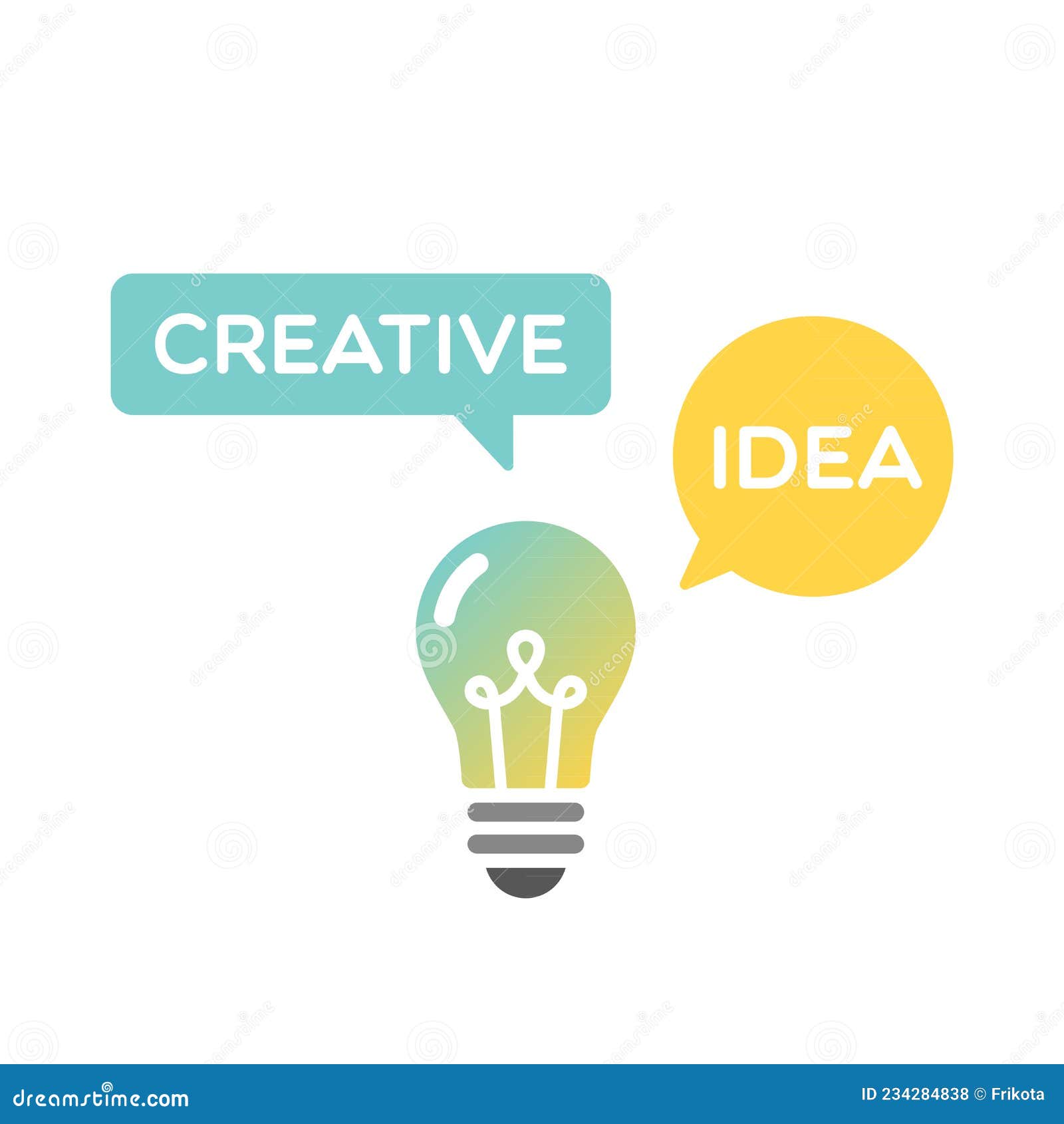 Light Bulb Creative Idea. Vector Illustration, Flat Design Stock Vector ...
