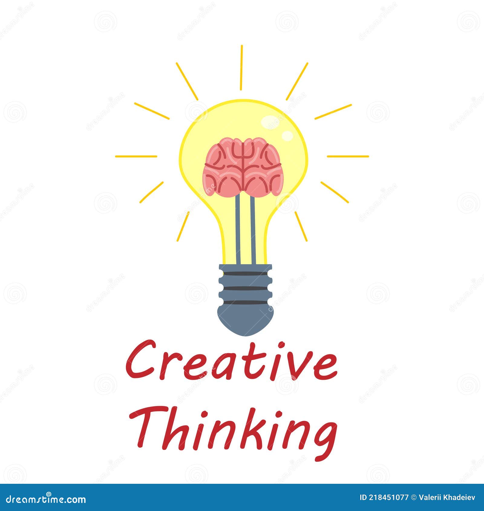Light Bulb Creative Thinking Logo Symbol Brain Inside. Creative Idea ...