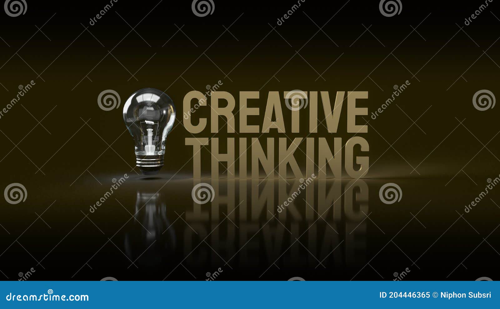 The Light Bulb and Creative Thinking Text for Idea Content 3d Rendering ...
