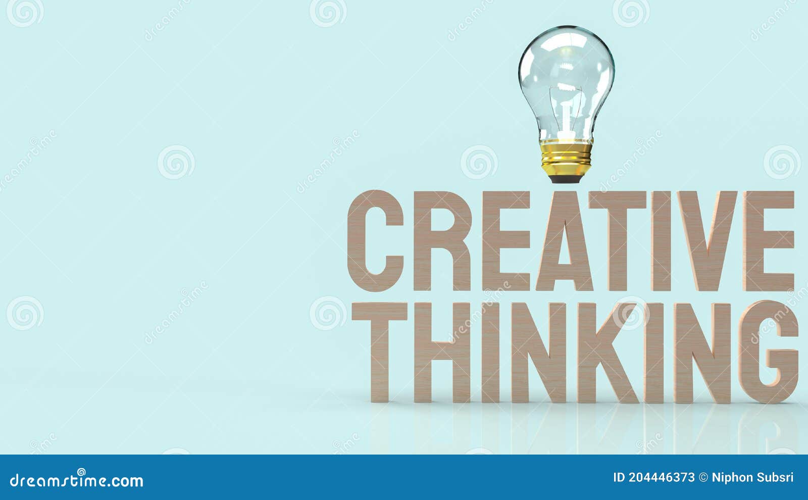 The Light Bulb and Creative Thinking Text for Idea Content 3d Rendering ...