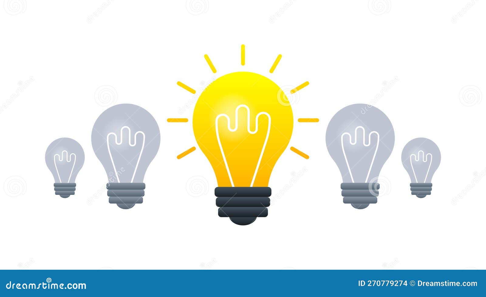 Light Bulb. Creativity Idea. Solution, Business Strategy Stock Vector ...