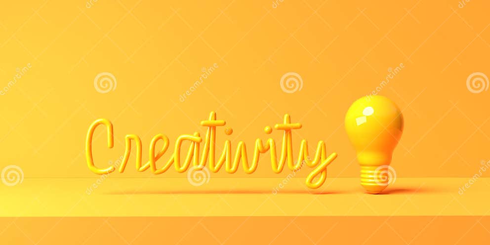 Light Bulb with Creativity Text Stock Illustration - Illustration of ...