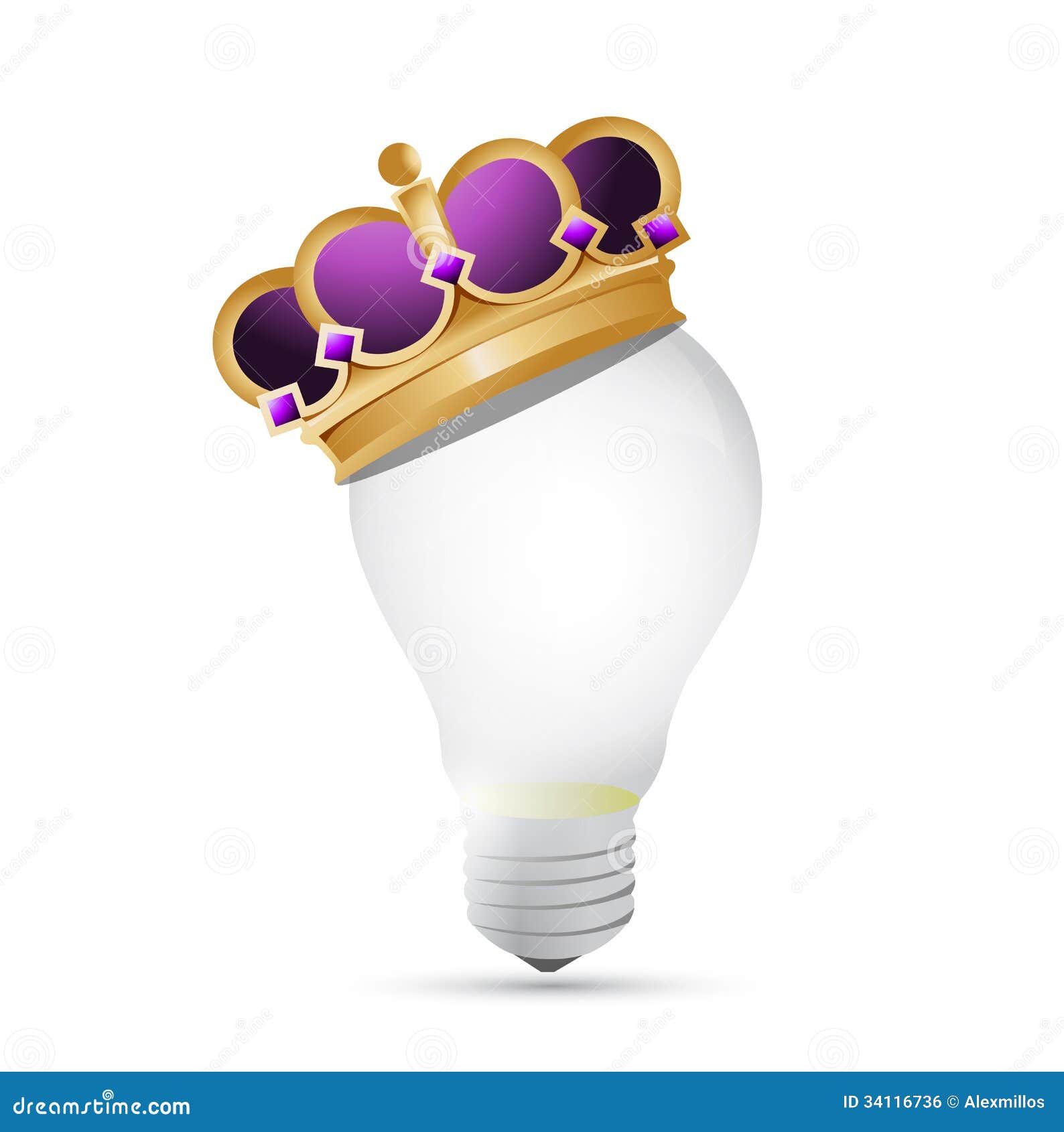 Light Bulb and Crown Illustration Design Stock Illustration ...