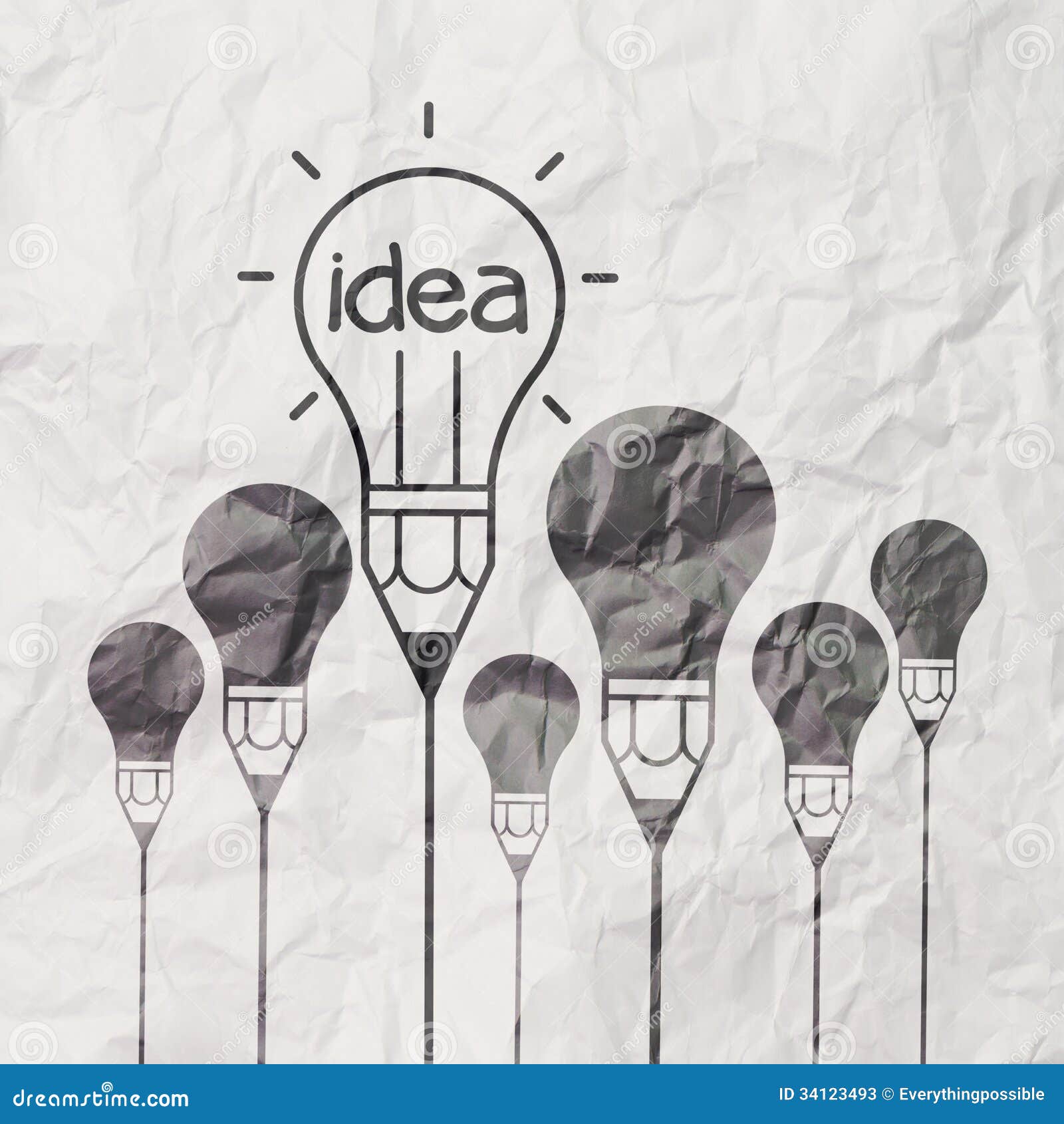 Light Bulb Crumpled Paper in Pencil Light Bulb Stock Illustration ... Light Bulb Crumpled Paper in Pencil Light Bulb Stock Illustration ...