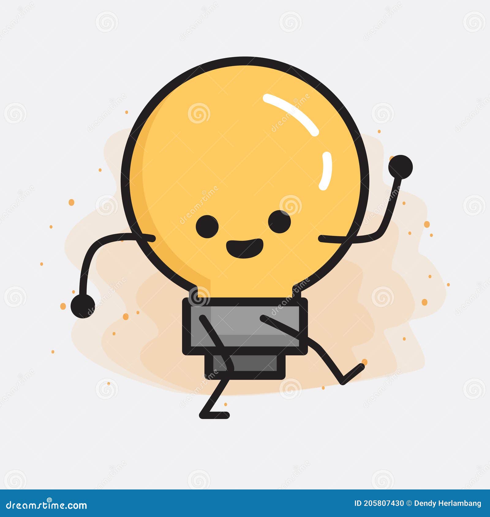 Light Bulb Cute Character Icon Vector Illustration Stock Vector ...