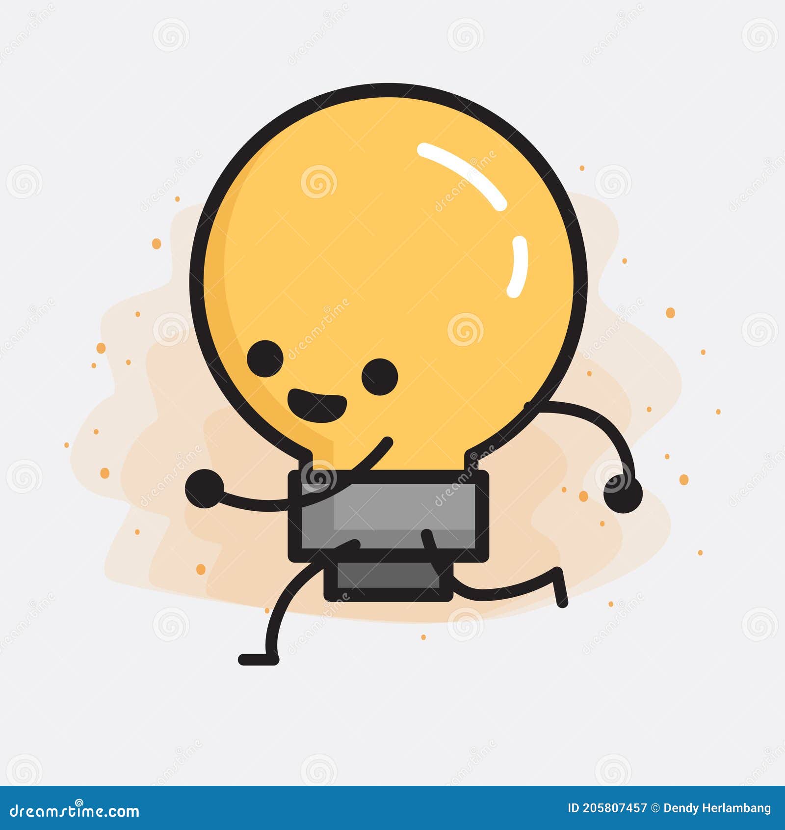 Light Bulb Cute Character Icon Vector Illustration Stock Vector ...