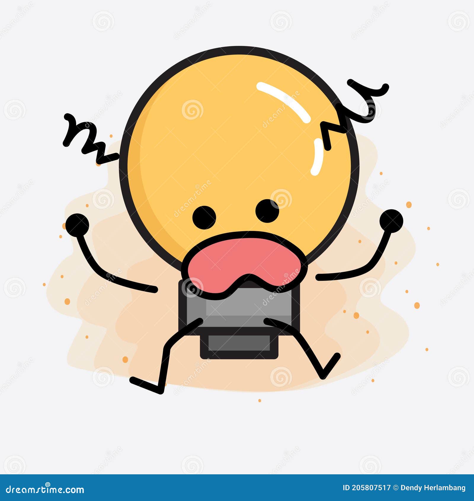 Light Bulb Cute Character Icon Vector Illustration Stock Vector ...