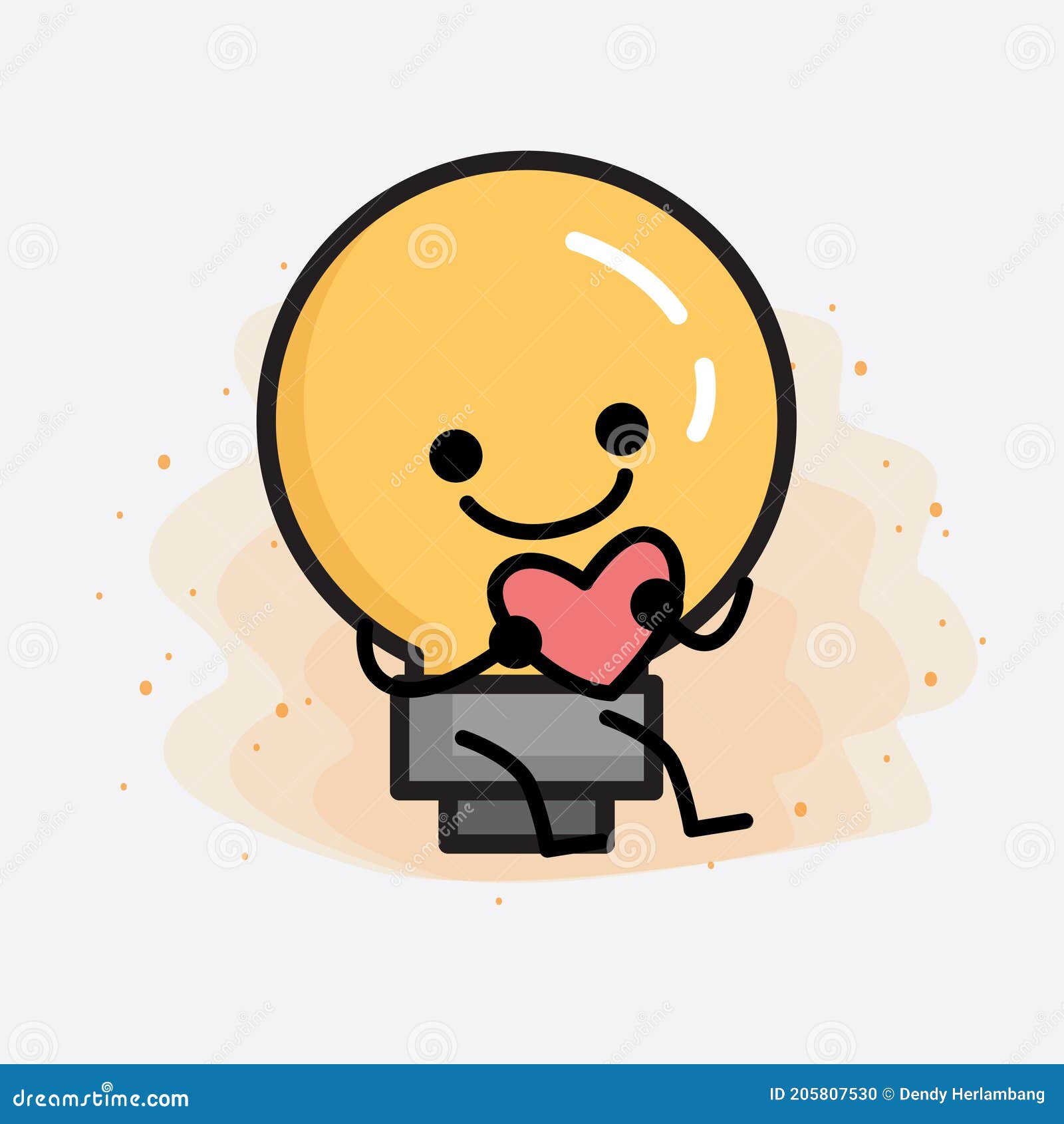 Light Bulb Cute Character Icon Vector Illustration Stock Vector ...