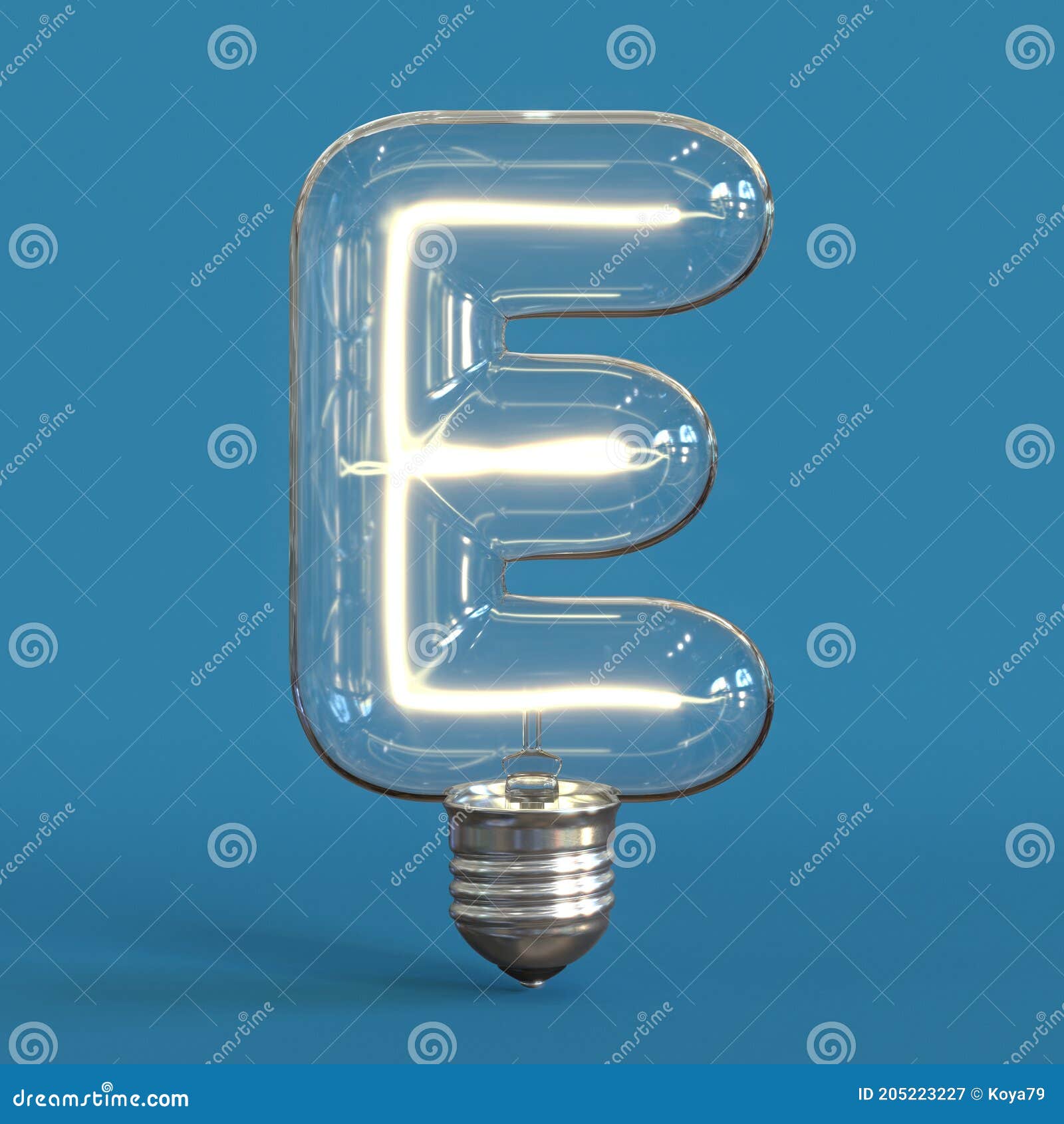 Light Bulb 3d Font 3d Rendering Letter E Stock Illustration ...