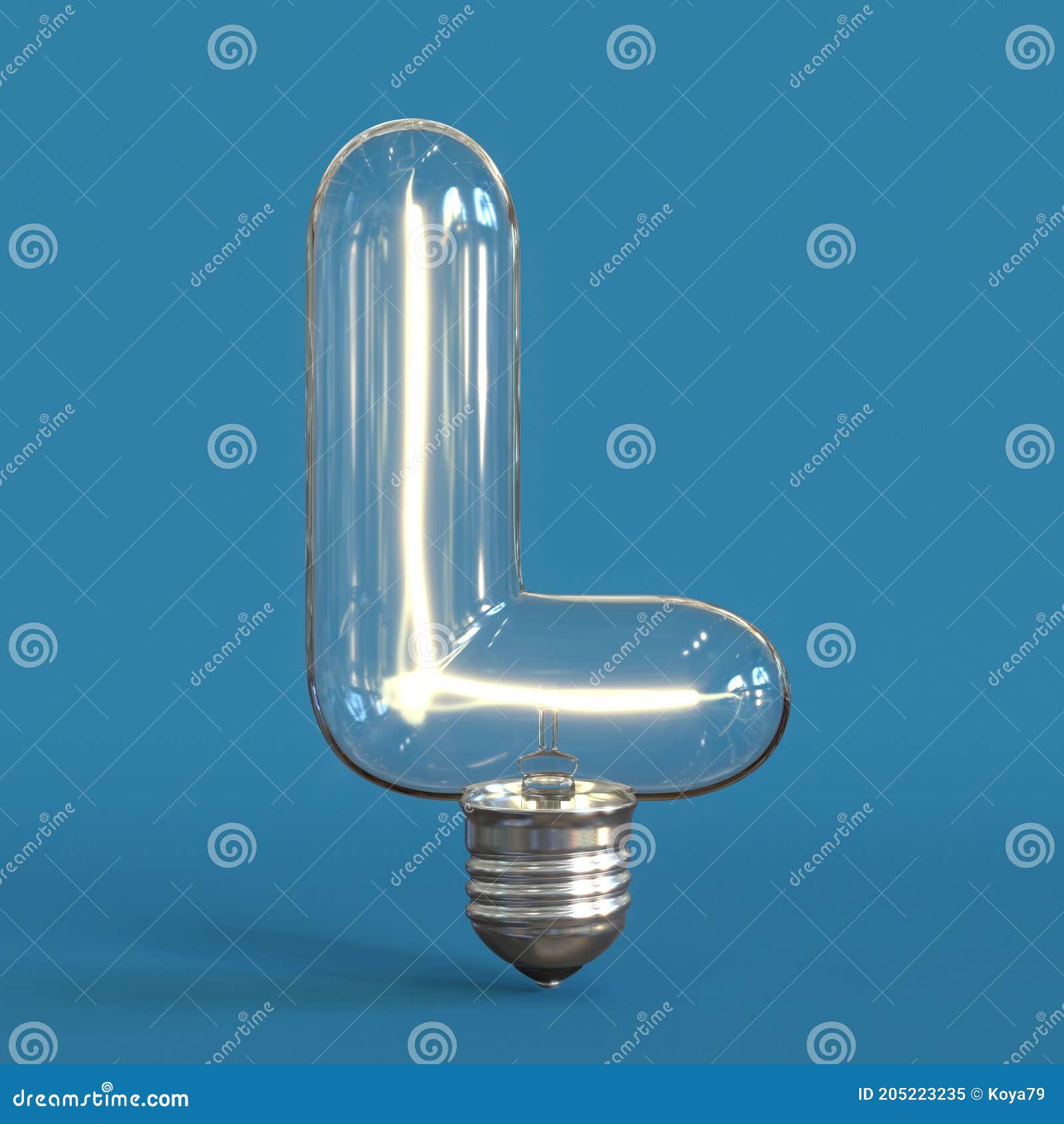 Light Bulb 3d Font 3d Rendering Letter L Stock Illustration ...
