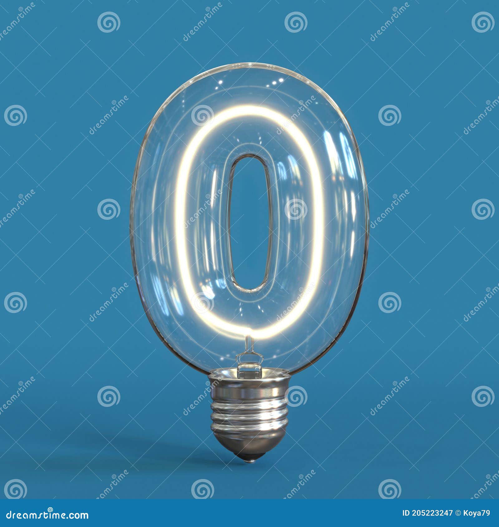 Light Bulb 3d Font 3d Rendering Letter O Stock Illustration ...