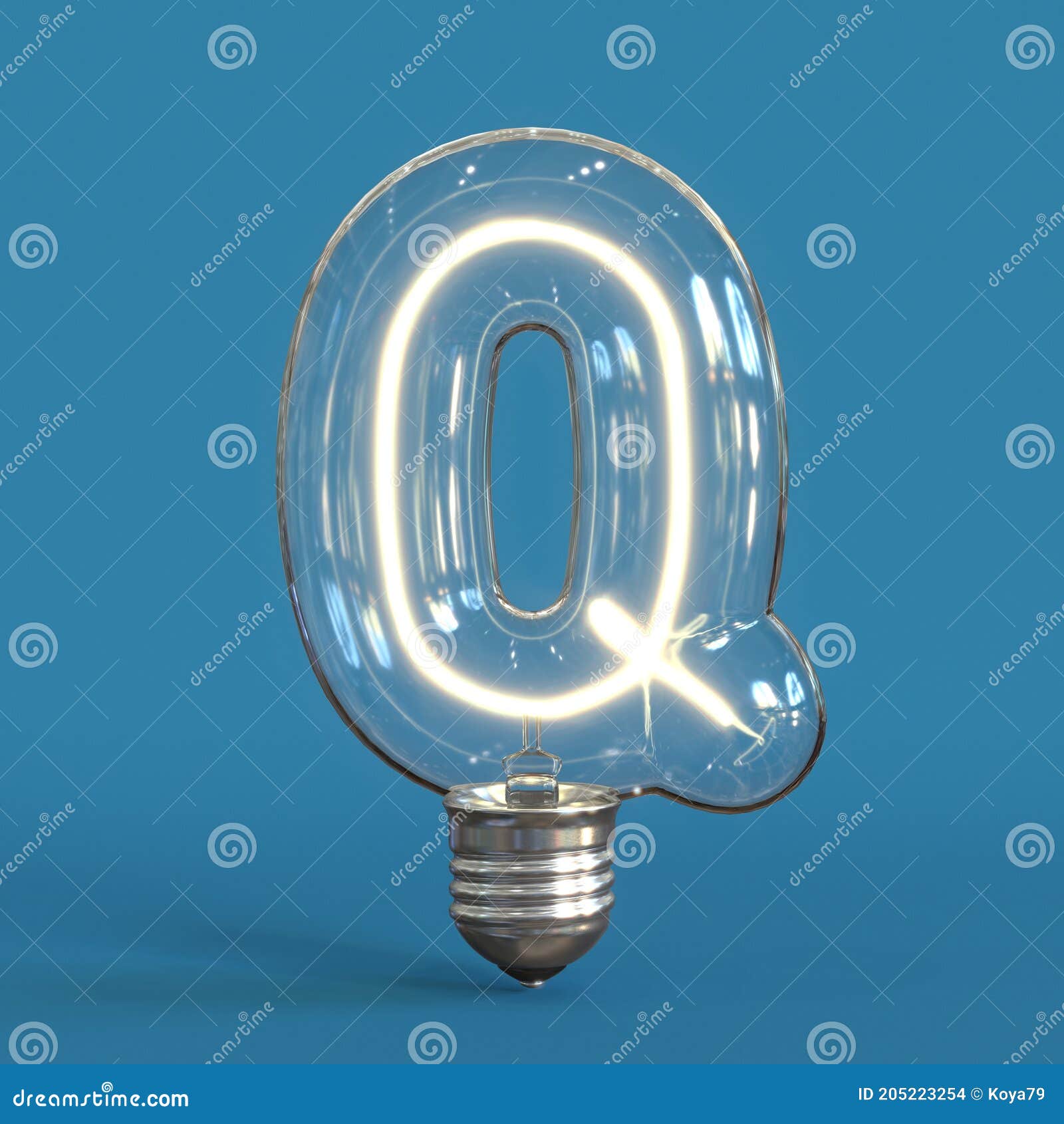 Light Bulb 3d Font 3d Rendering Letter Q Stock Illustration ...