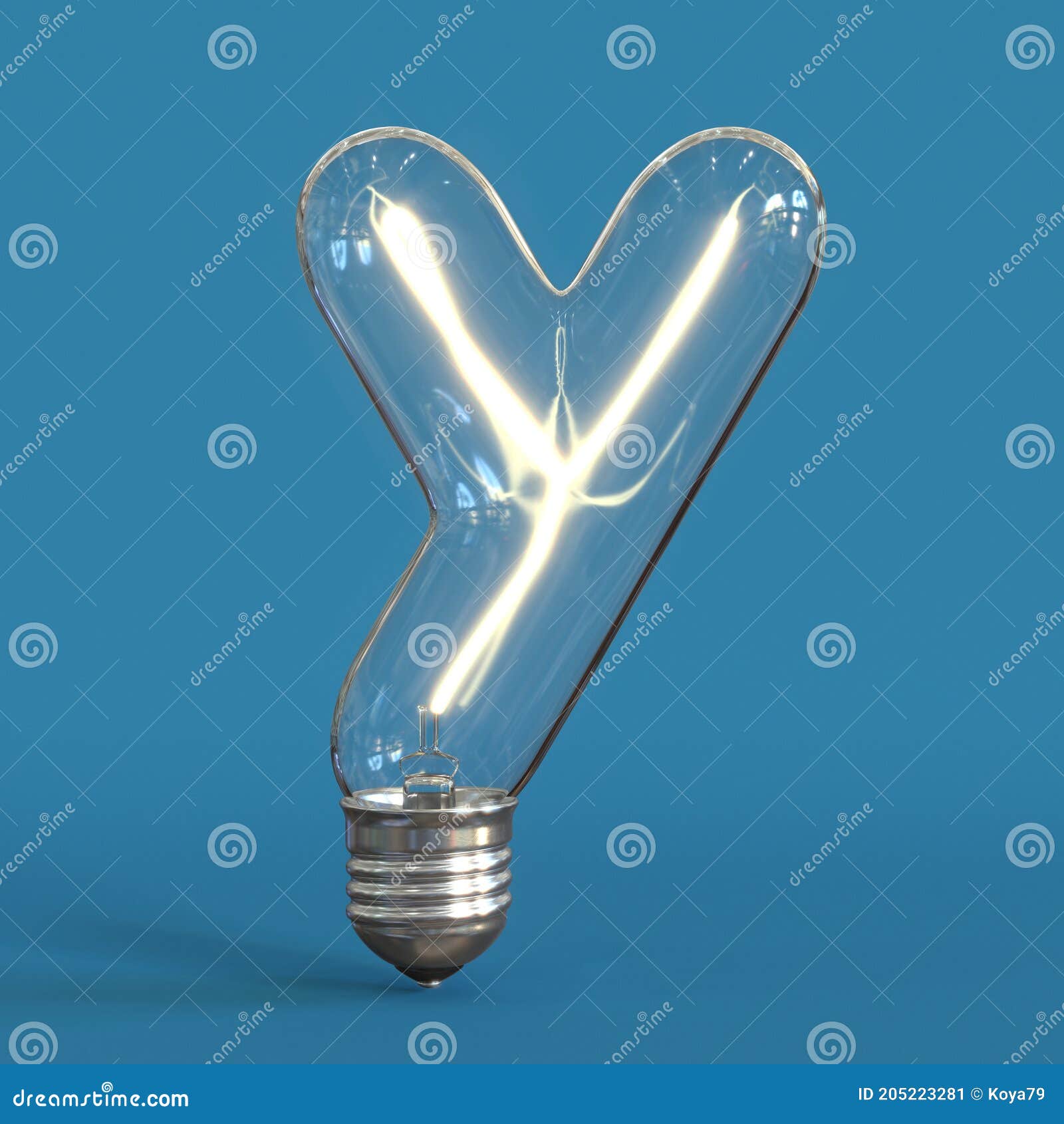 Light Bulb 3d Font 3d Rendering Letter Y Stock Illustration ...