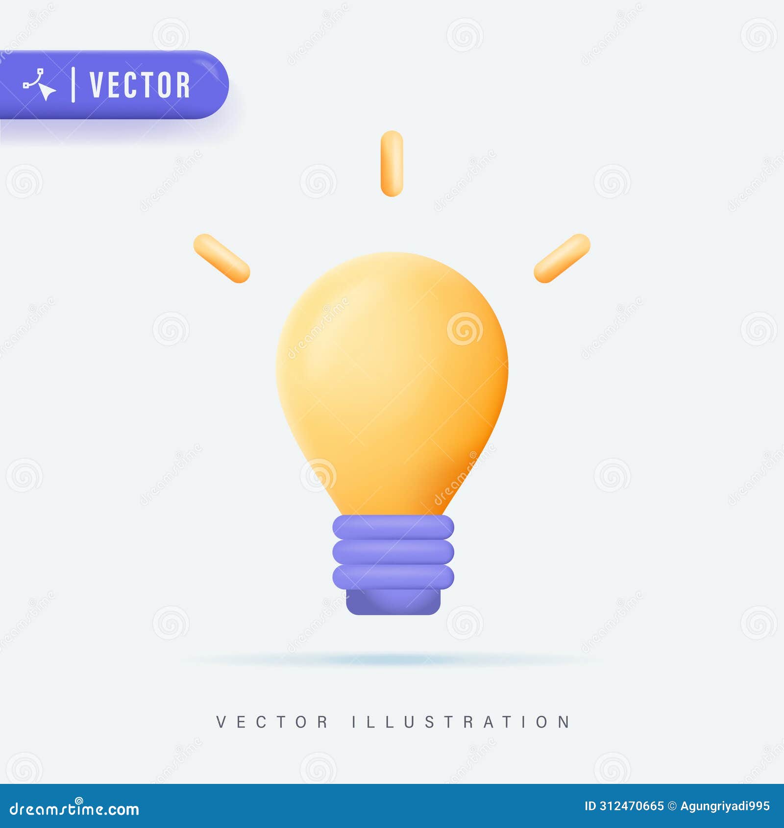 Light bulb stock vector. Illustration of idea, filament - 312470665