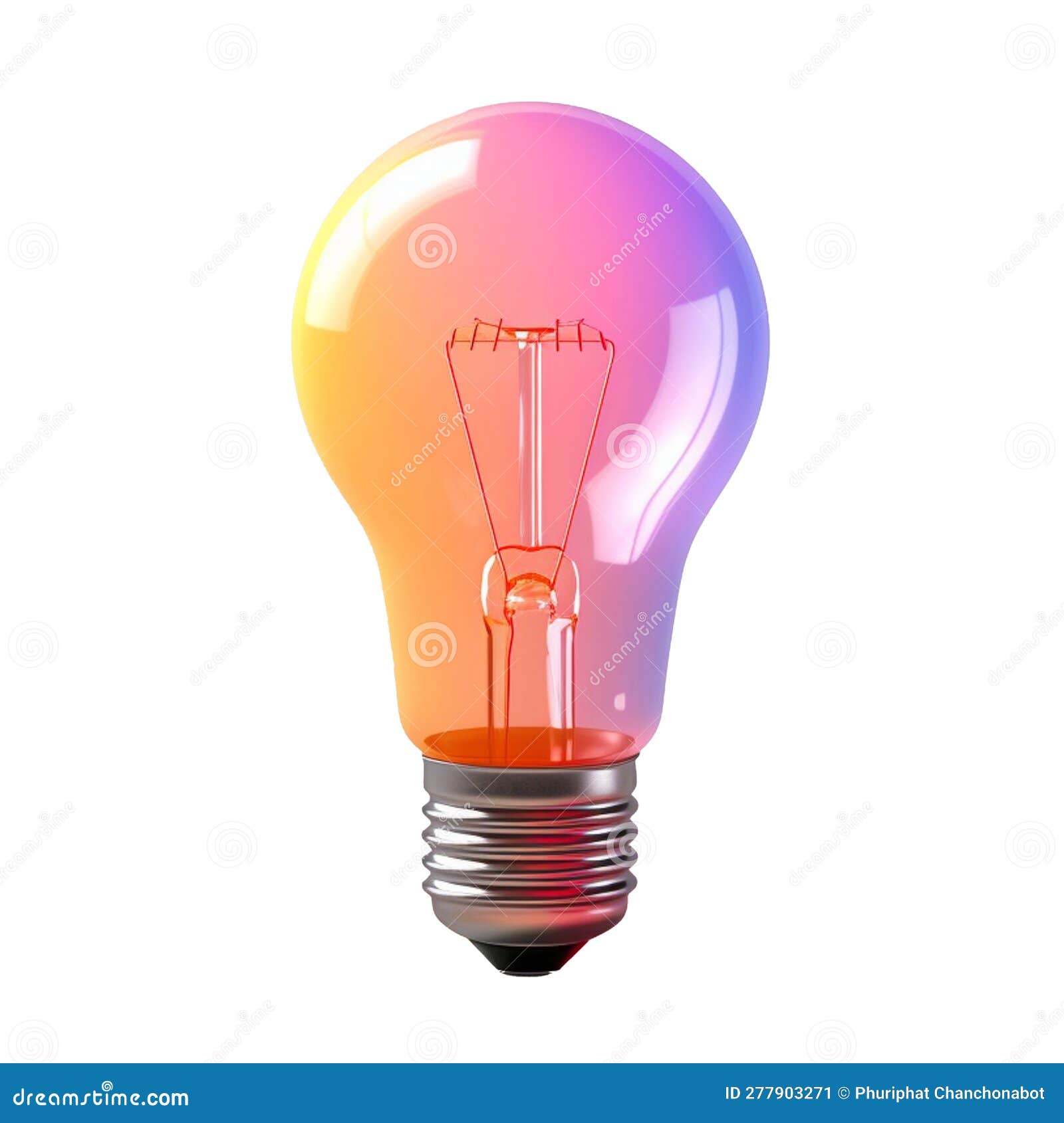 Light Bulb in 3D Style Trending Color Palette with Generative AI Stock ...