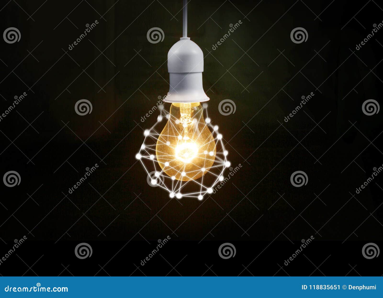 Light Bulb on Dark Background Stock Image - Image of white, illuminated ...