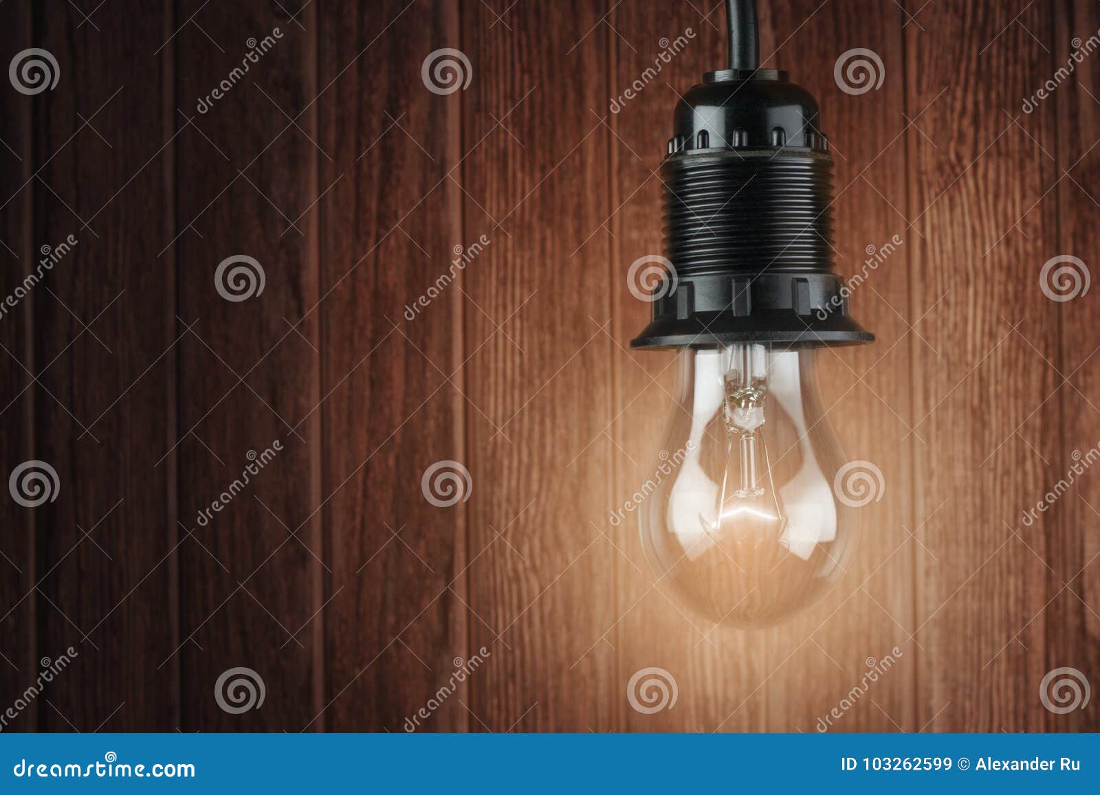 Light Bulb on Dark Background, Concept of Creativity. Stock Image ...