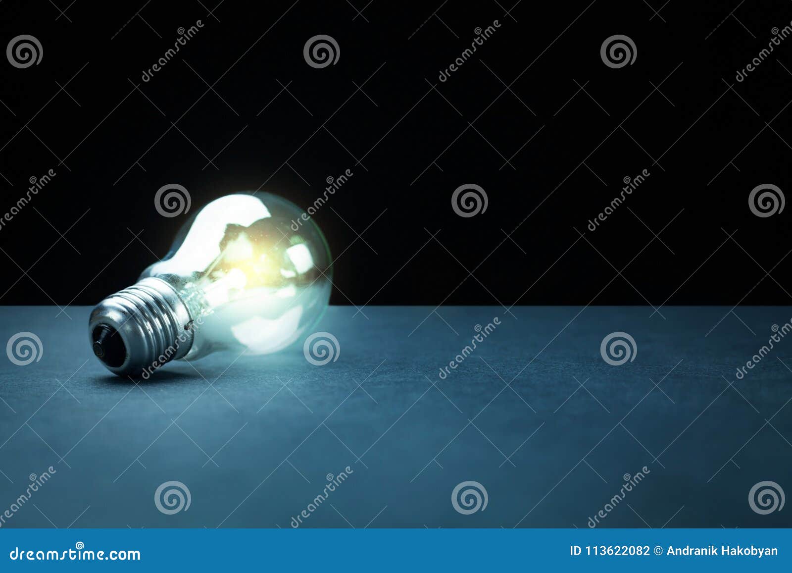 Light Bulb on Dark Background. Stock Photo - Image of concept ...