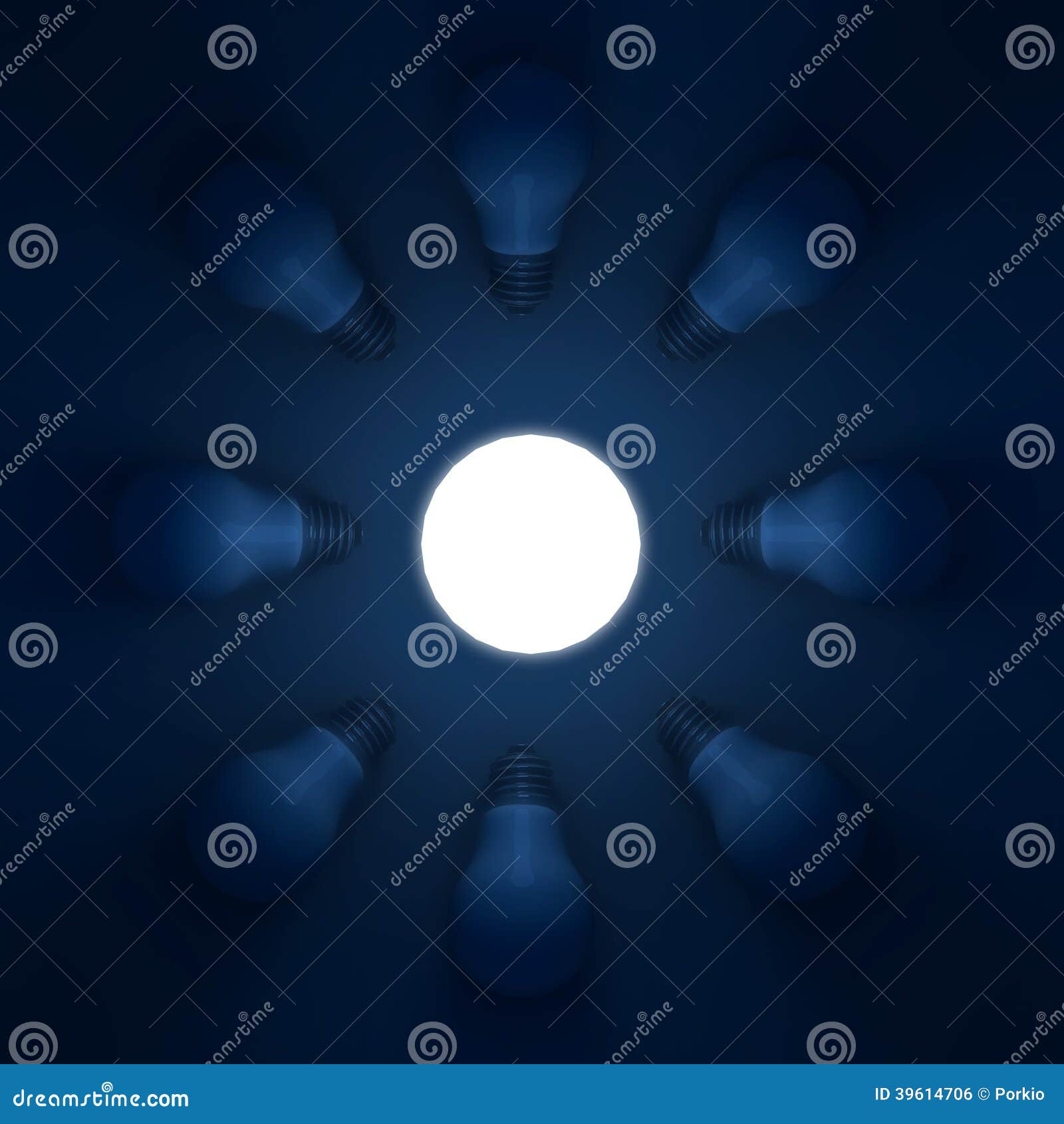 Light Bulb in the Dark and Shadow Stock Illustration - Illustration of ...