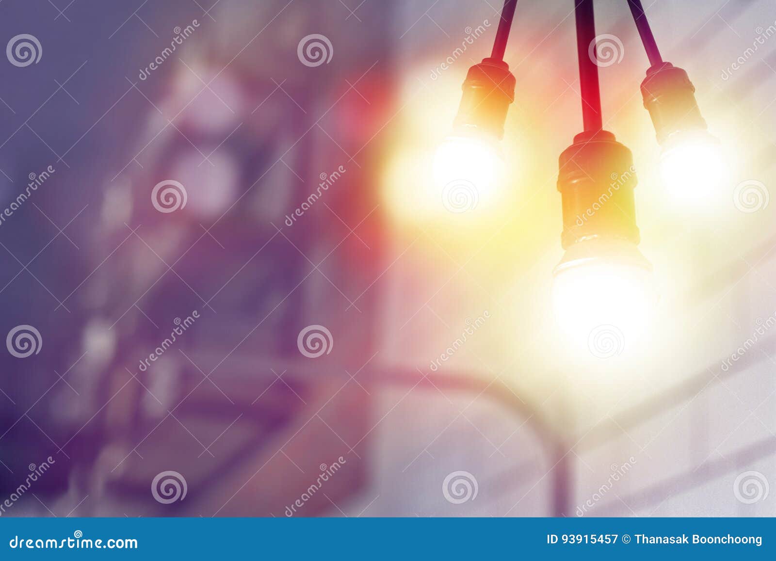 Light Bulb Decorated in Restaurant. Stock Image - Image of home ...