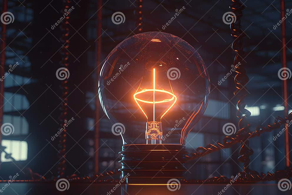 Light Bulb in Digital Abstract Technology Background. Neural Network AI Generated Stock Photo ...