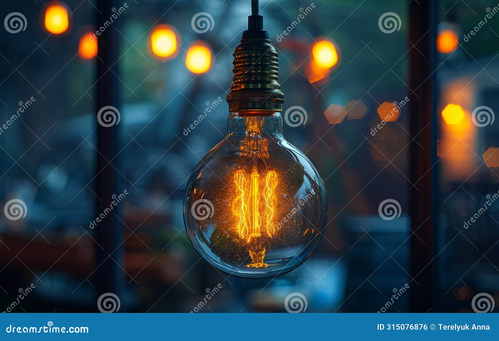 Light Bulb with Dollar Sign Filaments. an Incandescent Light Bulb ...
