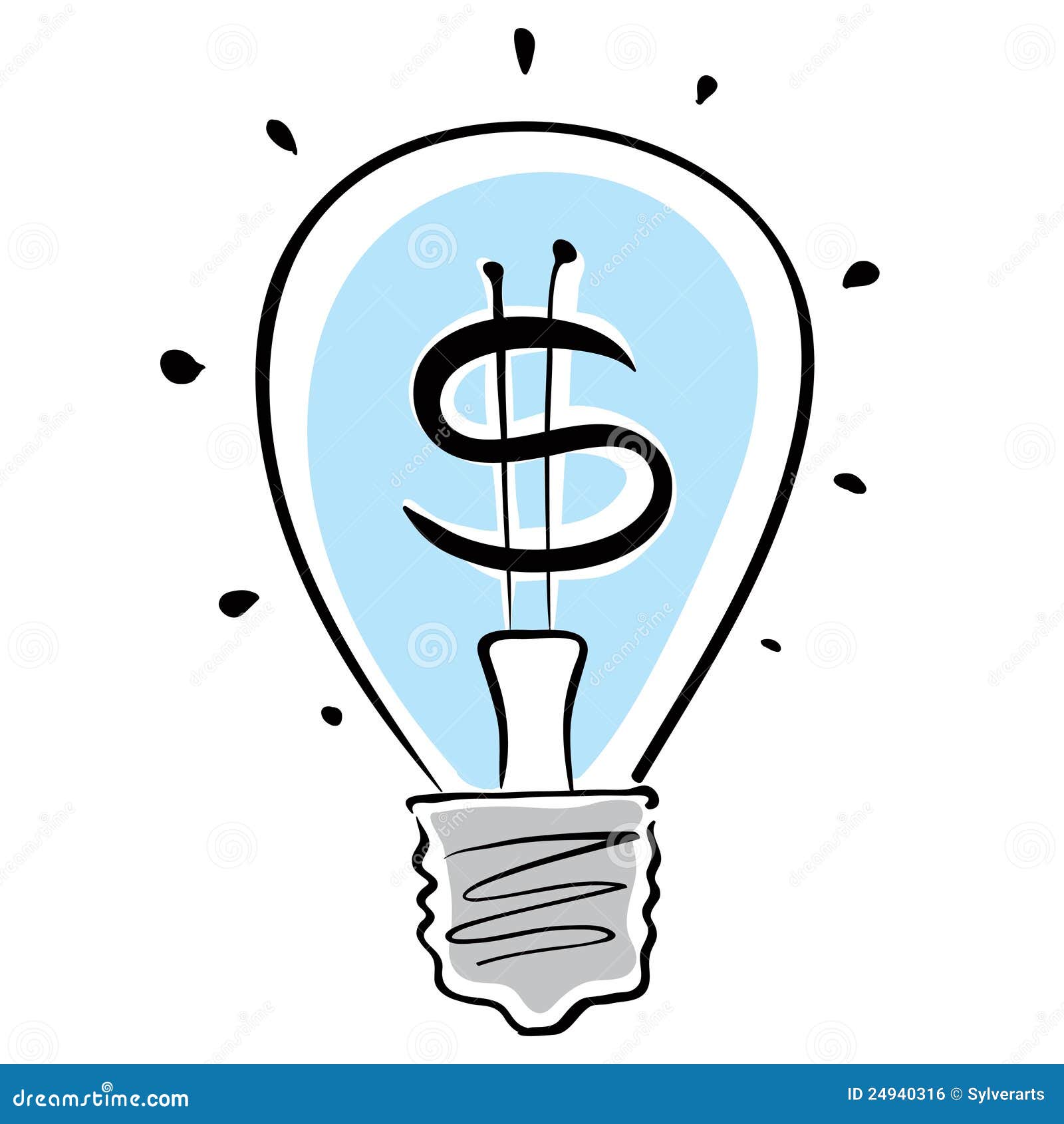 Light Bulb with Dollar Symbol. Stock Vector - Illustration of ...