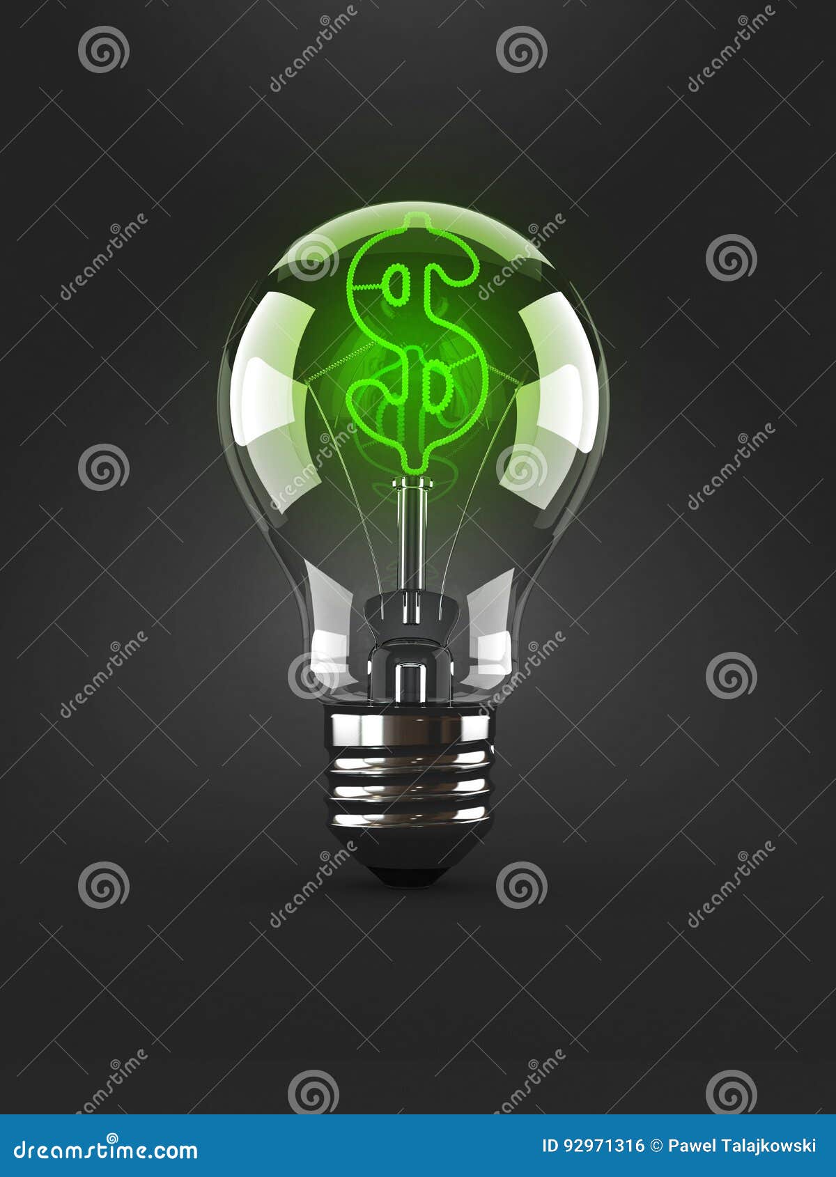 Light Bulb with Dollar Symbol Isolated Stock Illustration ...