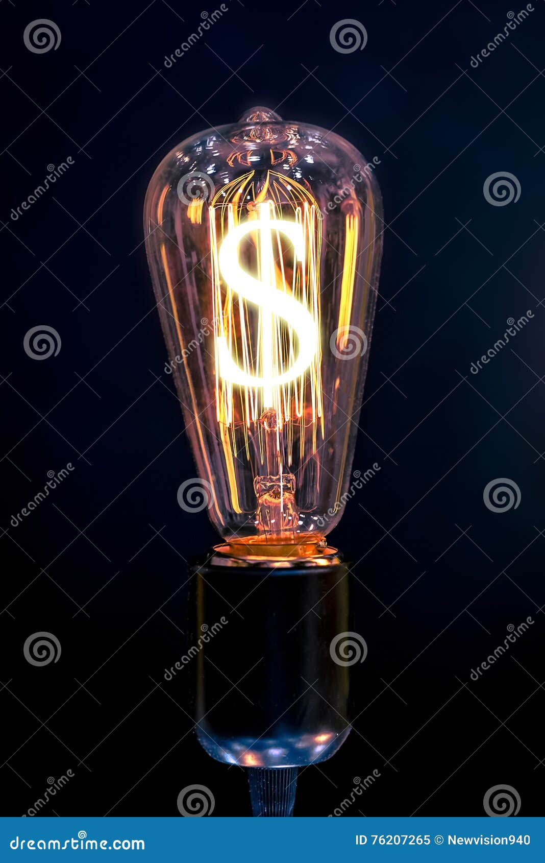 Light Bulb with Dollar Symbol. Stock Image - Image of growth, inside ...