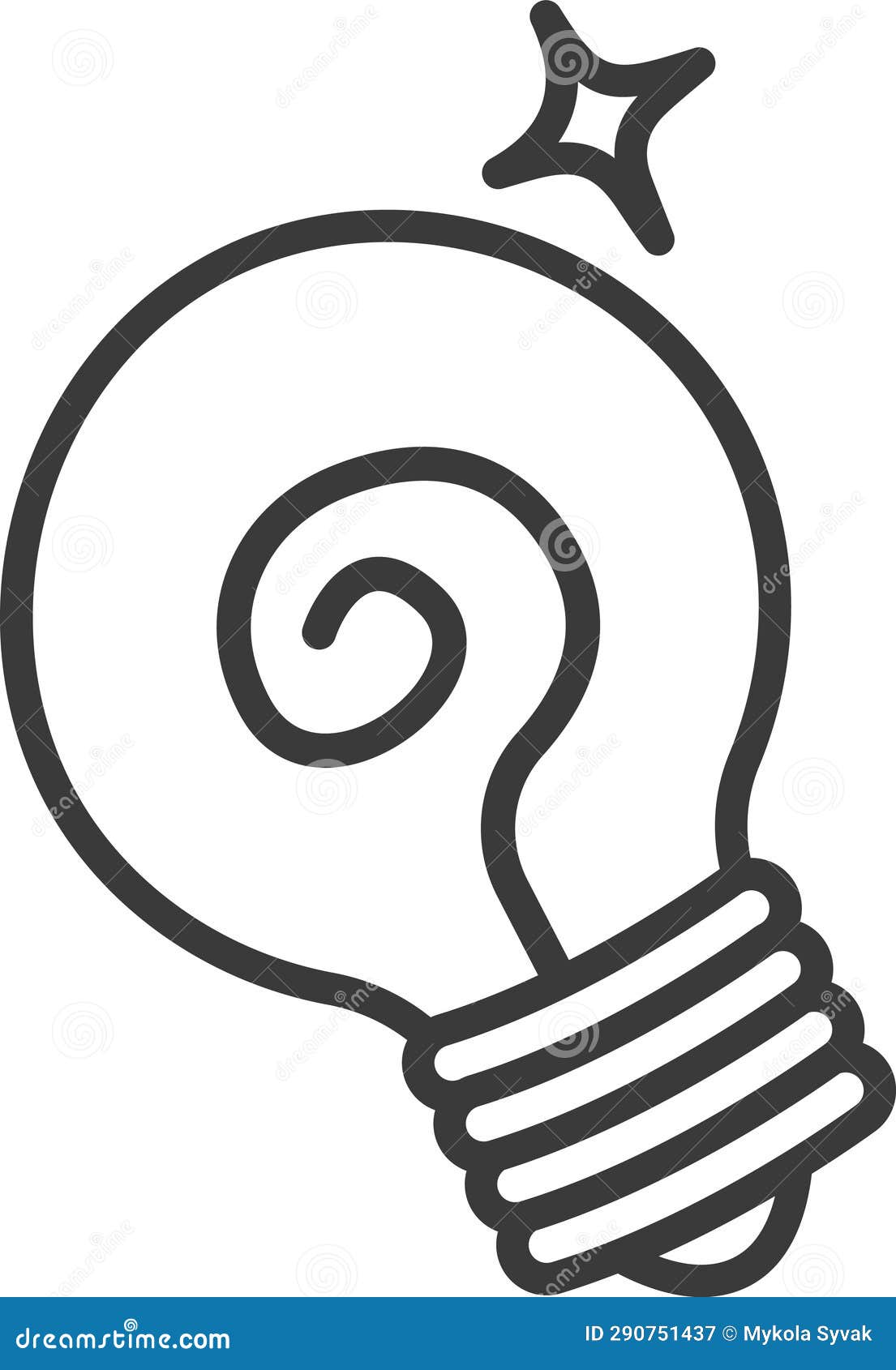 Light Bulb Doodle stock vector. Illustration of electricity - 290751437