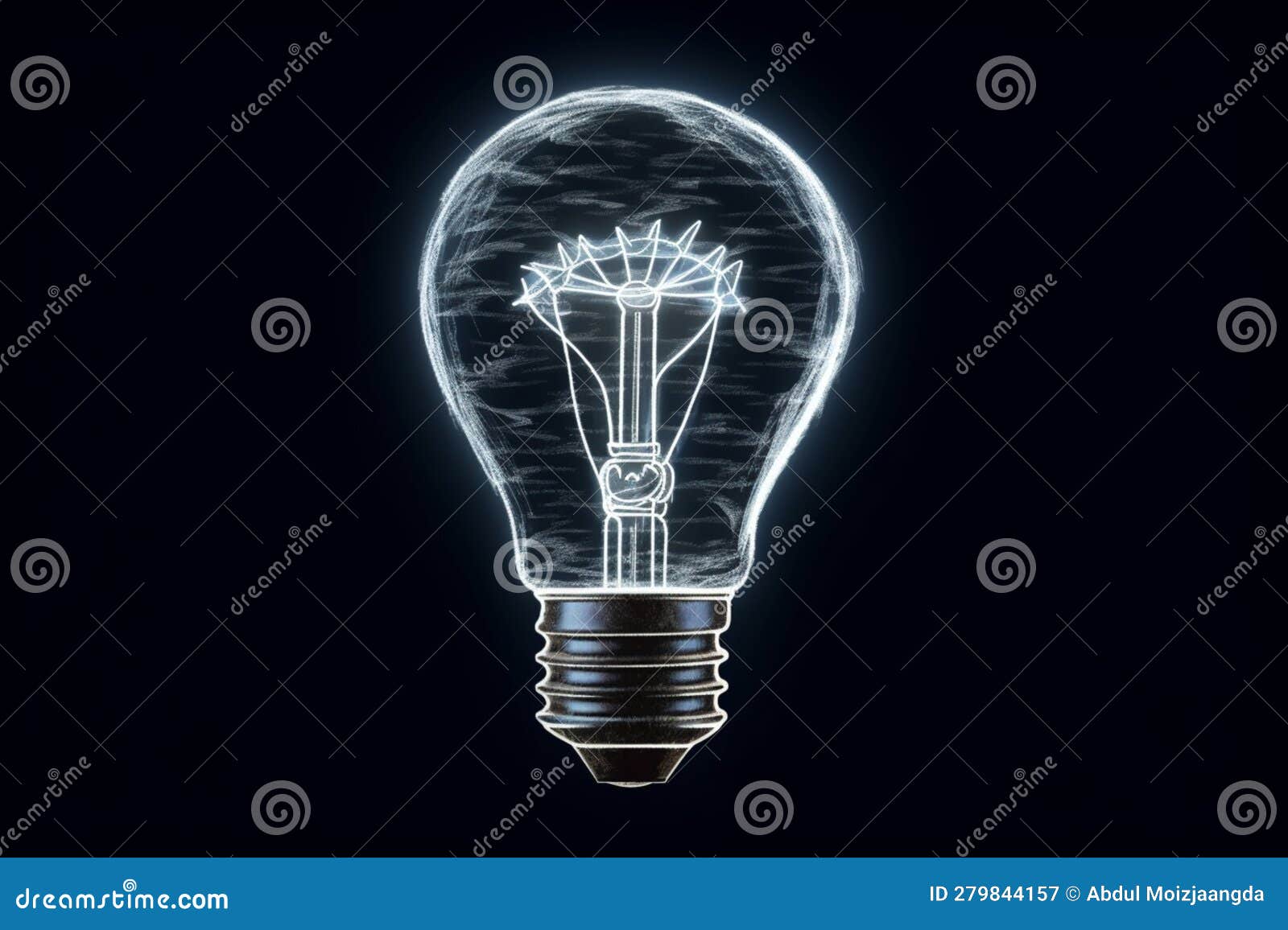 Light Bulb Drawing on Blackboard Represents a Bright Innovation and ...