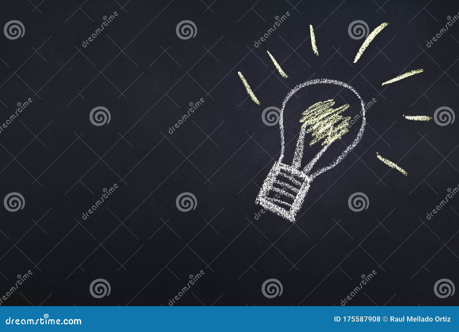 Light Bulb Drawn with Chalk on a Blackboard Stock Photo - Image of ...