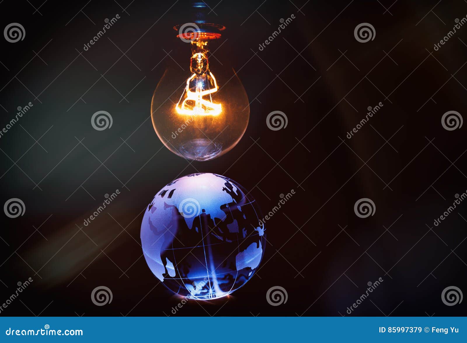 Light bulb and earth stock image. Image of concept, asia - 85997379
