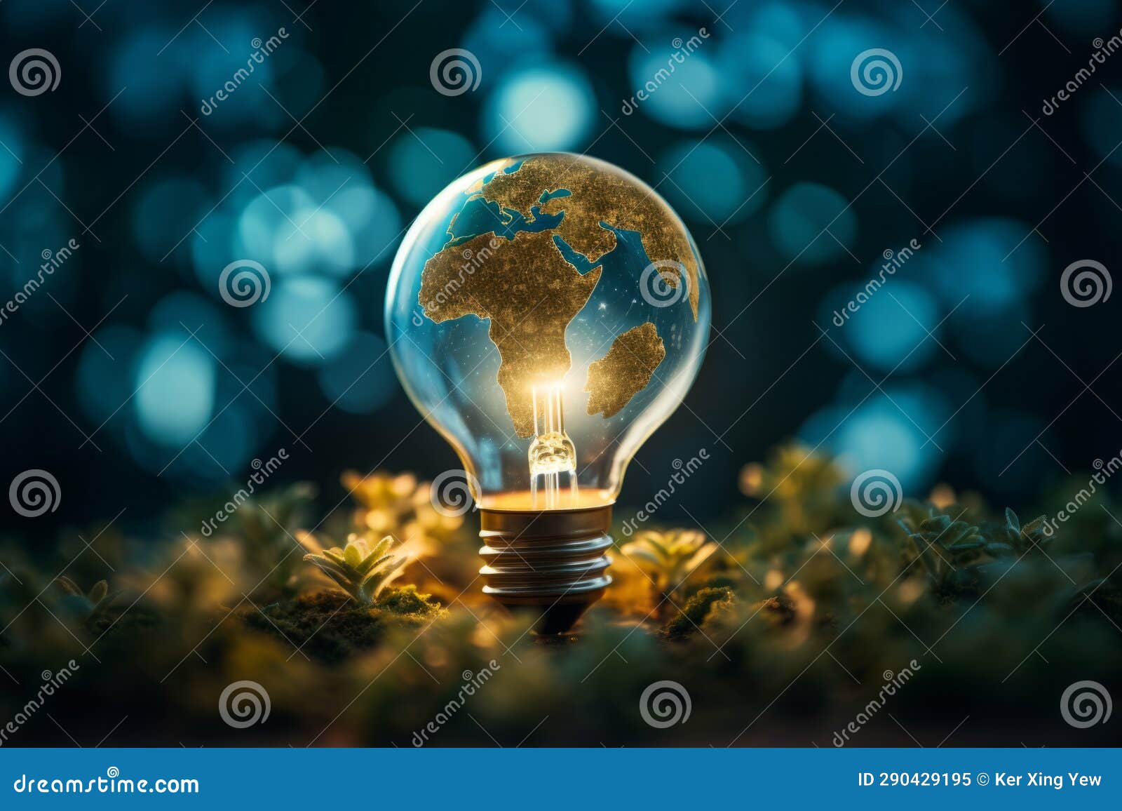 Light Bulb with the Earth Inside of it Stock Illustration ...