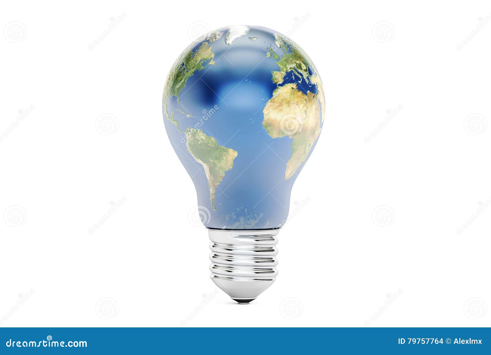 Light Bulb with Earth, Save Energy Concept. 3D Rendering Stock ...