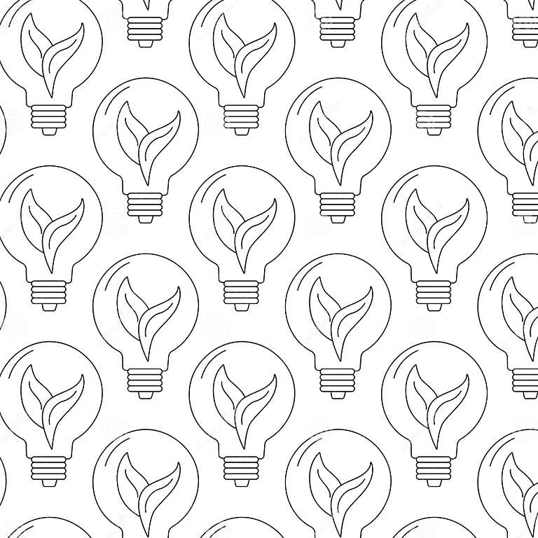 Light Bulb Light Eco Zero Wast Leaves Stock Vector - Illustration of ...