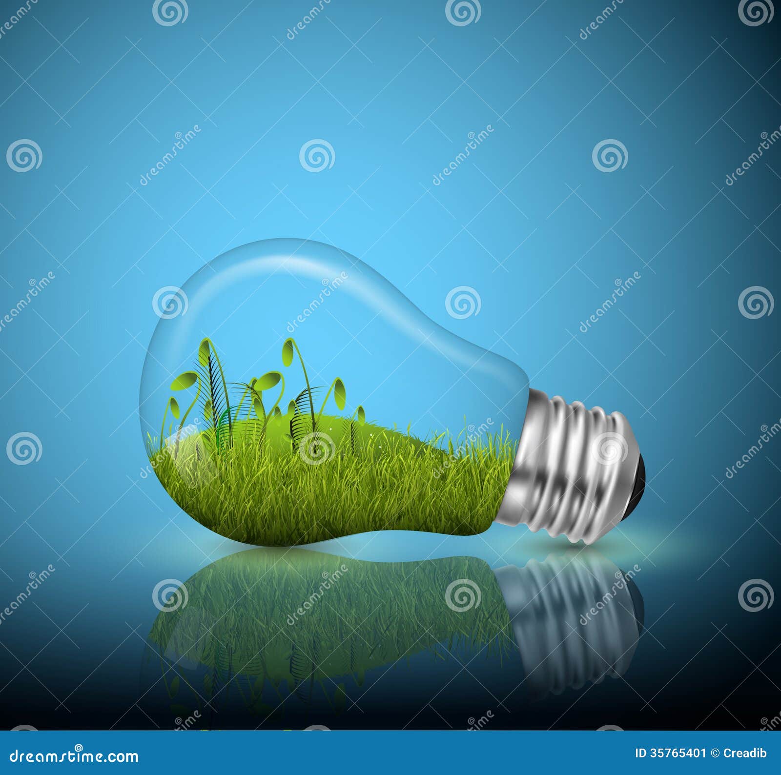 Light Bulb, Ecological Concept Stock Vector - Illustration of care ...