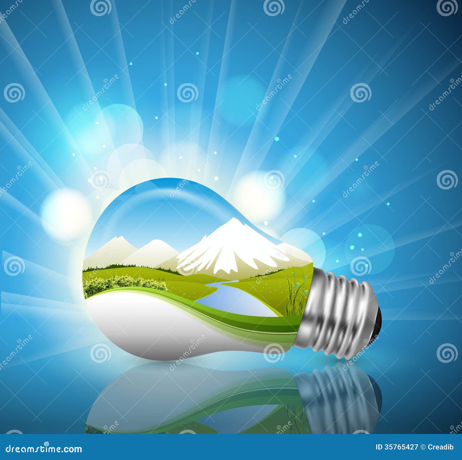 Light Bulb, Ecological Concept Stock Vector - Illustration of filament ...