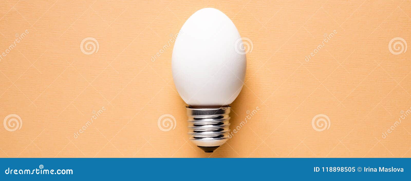 Light Bulb Egg Shell on Base Concept Energy Saving Stock Image - Image ...