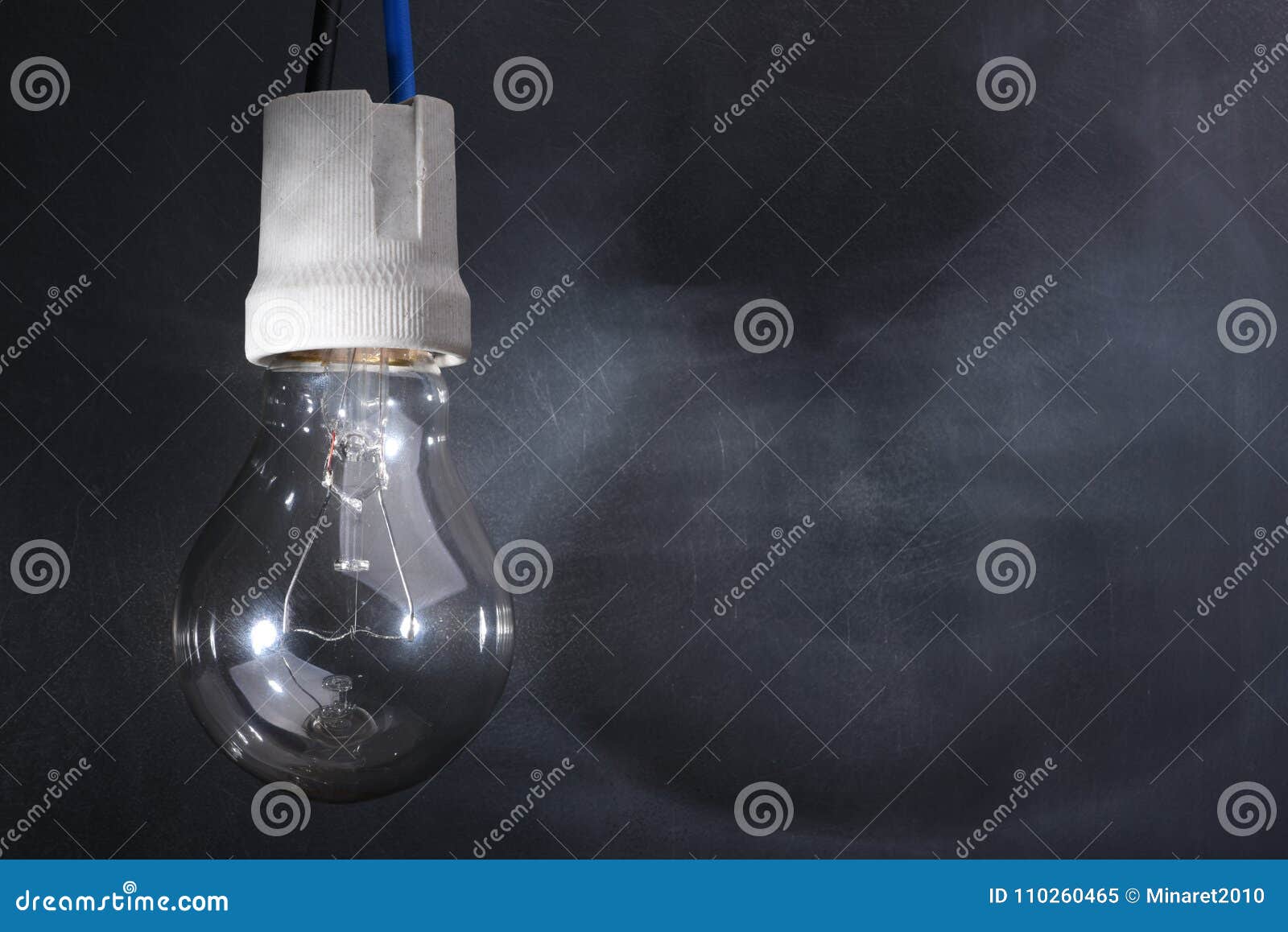 Light Bulb on Electric Cable Stock Image - Image of loft, decoration ...