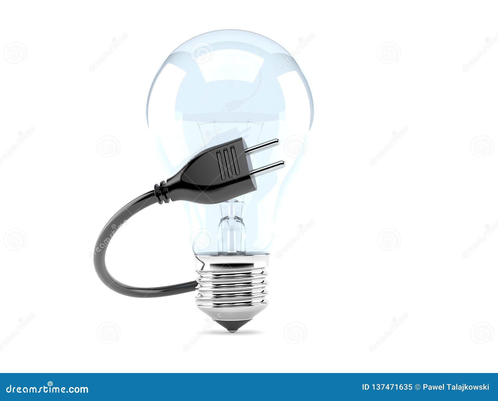 Light Bulb with Electric Plug Stock Illustration - Illustration of ...
