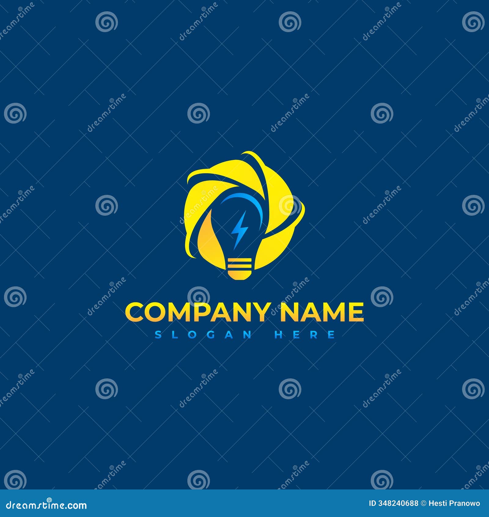Light Bulb and Electrical Logo Symbol Design Element with Abstract Sun ...