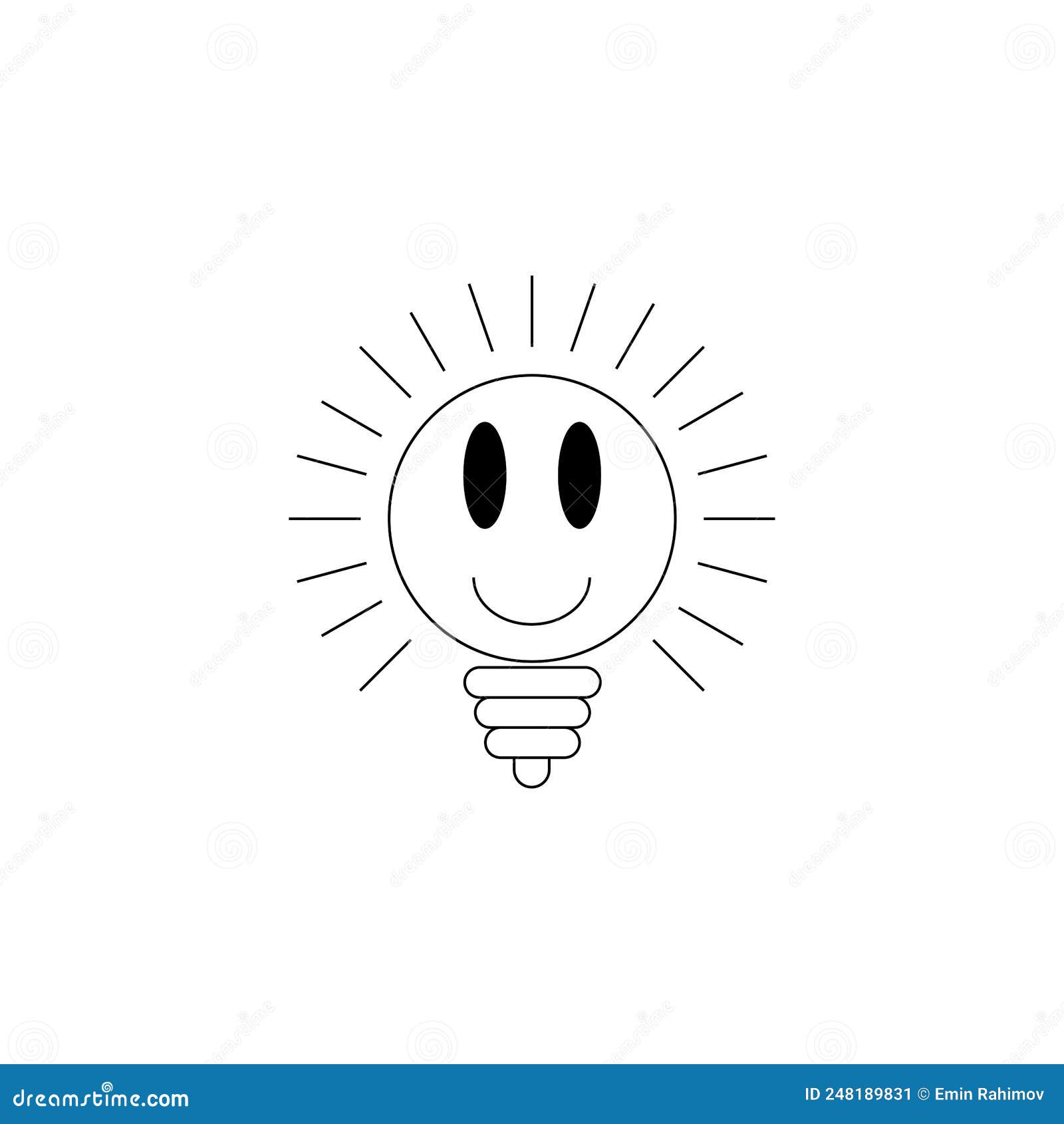 Light Bulb Emoticon Smile Sign Eps Ten Stock Vector - Illustration of ...