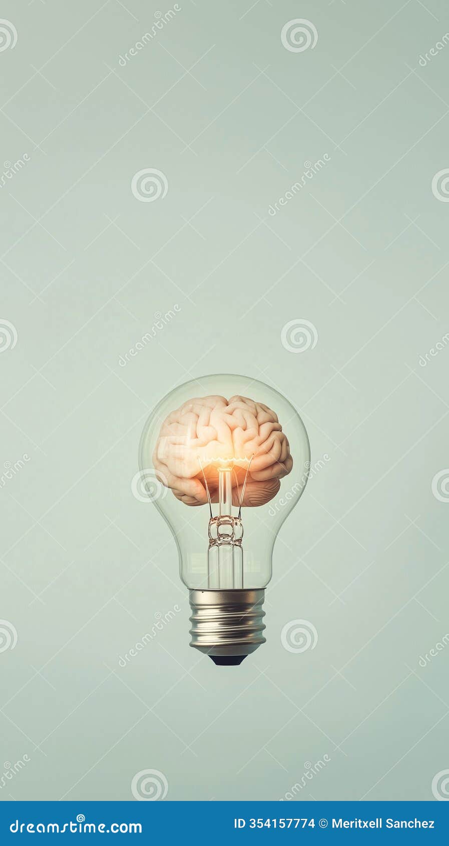 Creative Fusion of a Light Bulb and Human Brain Symbolizes Innovation ...